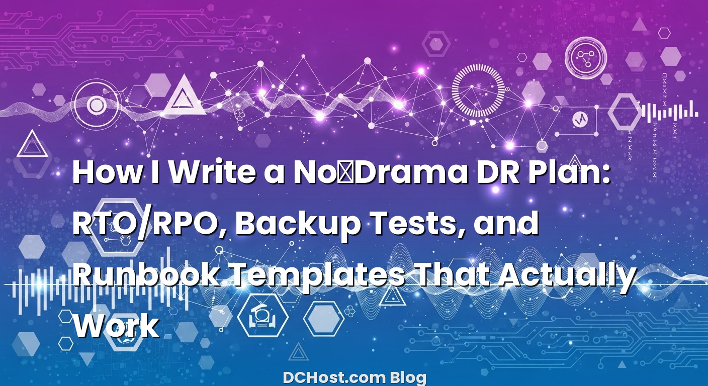How I Write A No‑Drama DR Plan: RTO/RPO, Backup Tests, And Runbook ...