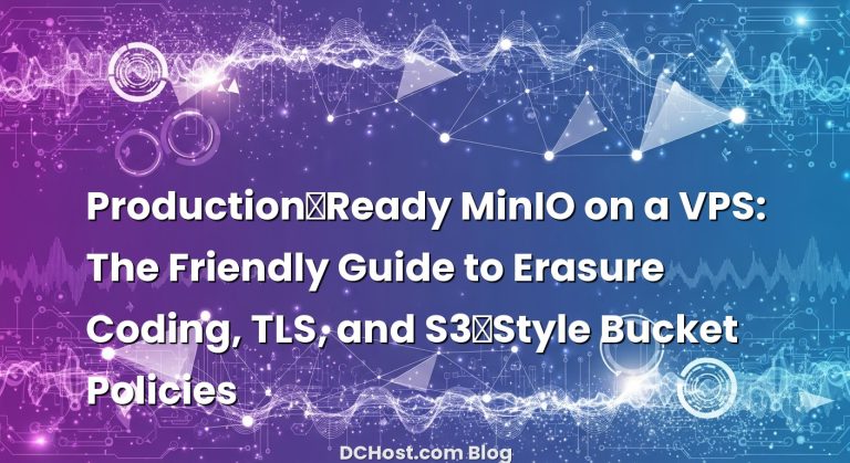 Production‑Ready MinIO On A VPS: The Friendly Guide To Erasure Coding, TLS, And S3‑Style Bucket ...