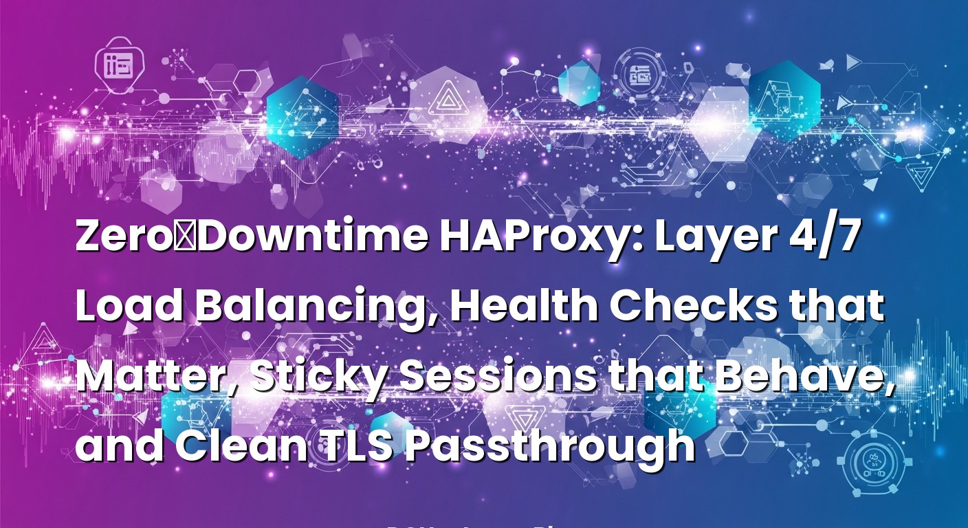 Zero‑Downtime HAProxy: Layer 4/7 Load Balancing, Health Checks That ...